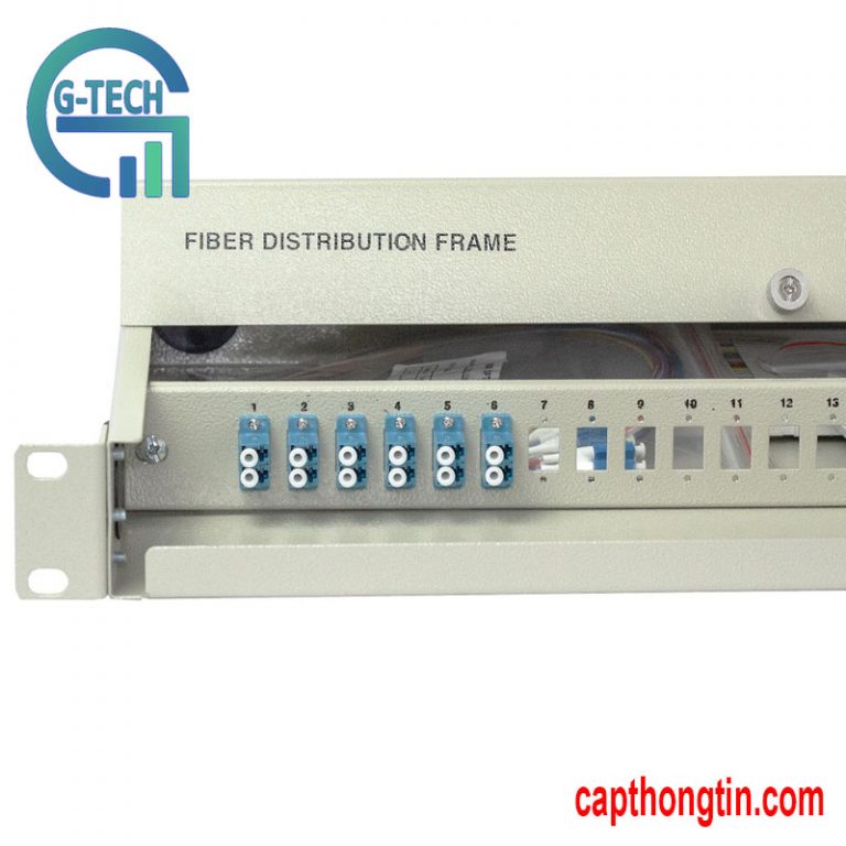 Hộp phối quang ODF 12FO lắp rack chuẩn LC/UPC